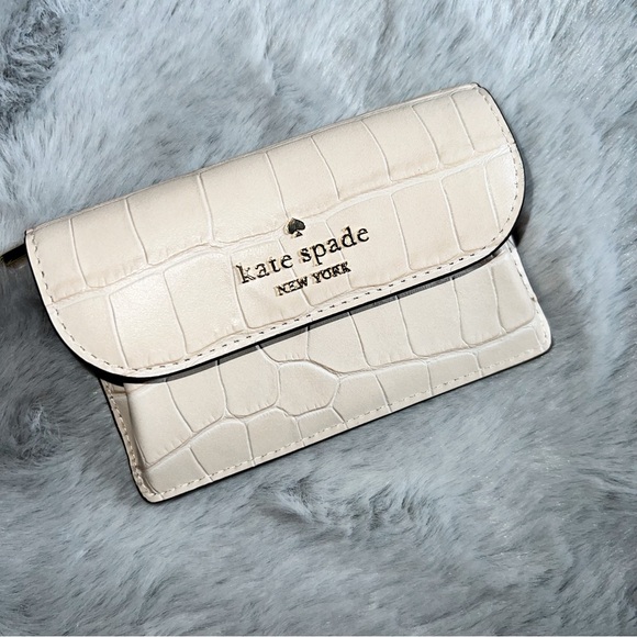 kate spade | Bags | Kate Spade Umpling Croco Embossed Leather In Bare ...